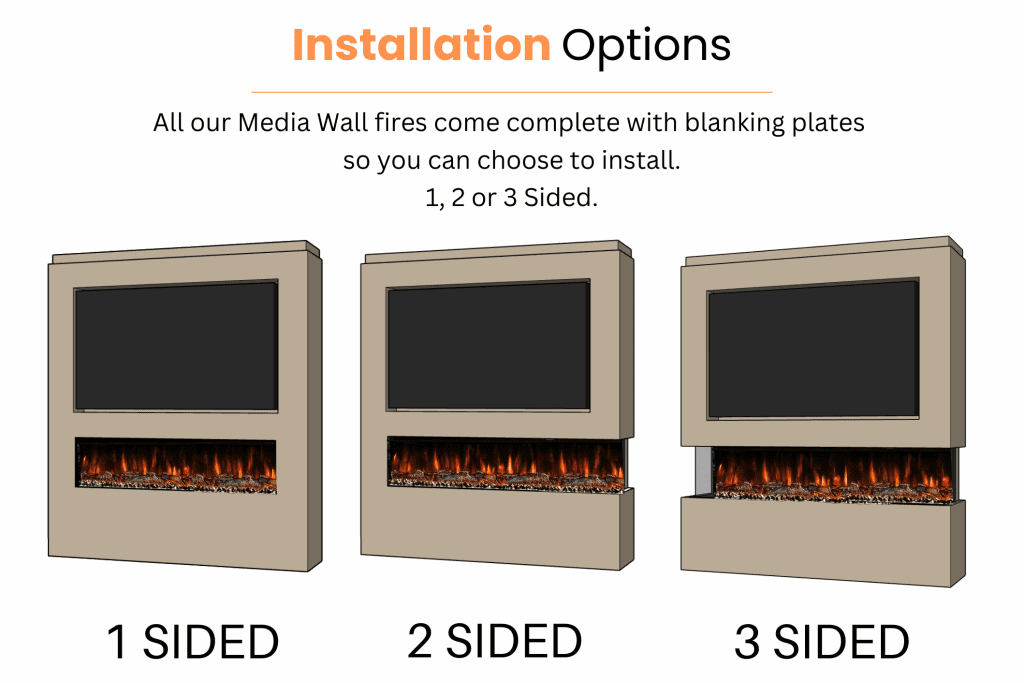 Spectrum Series 60" Media Wall Electric Fireplace | Evolution Fires ...