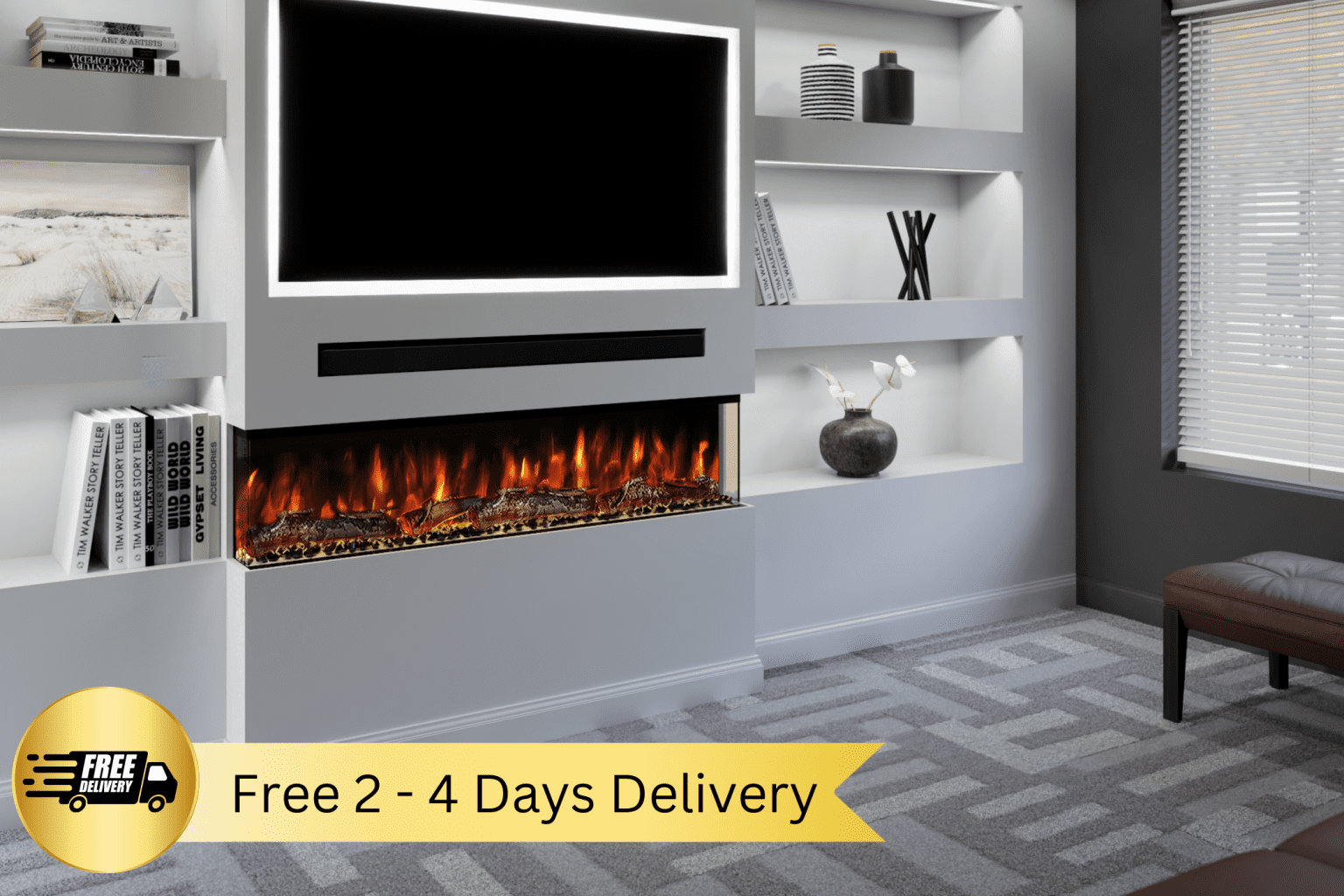 Spectrum Series 50" Media Wall Electric Fireplace | Evolution Fires ...