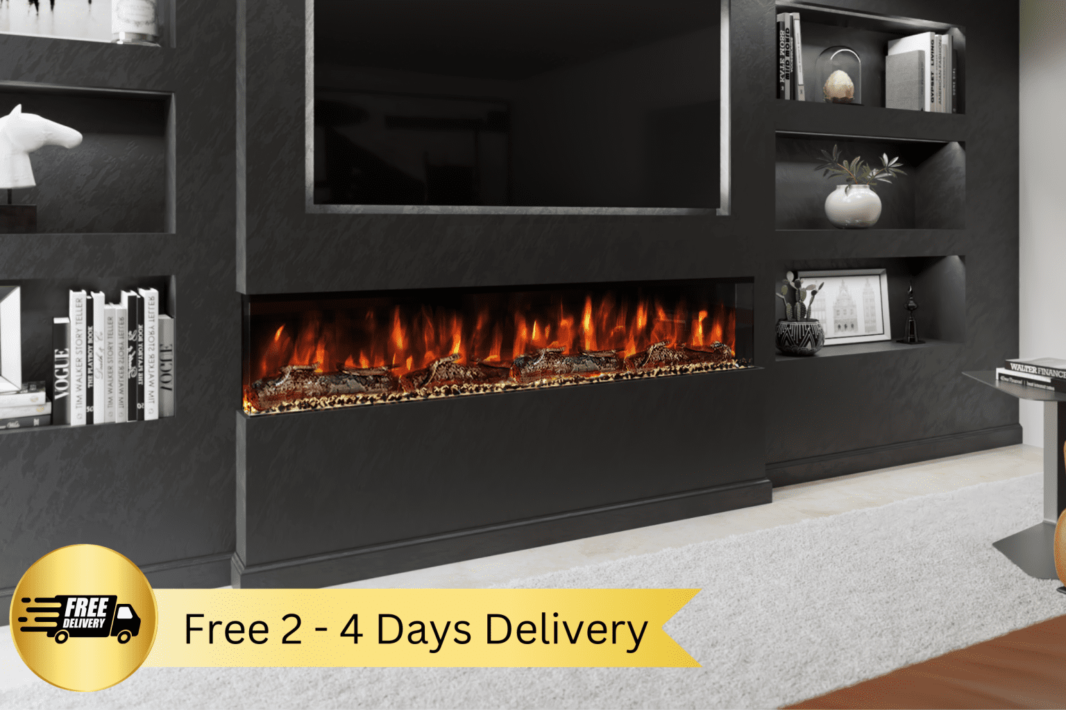 Spectrum Series 72" Media Wall Electric Fireplace | Evolution Fires | Evolution Fires