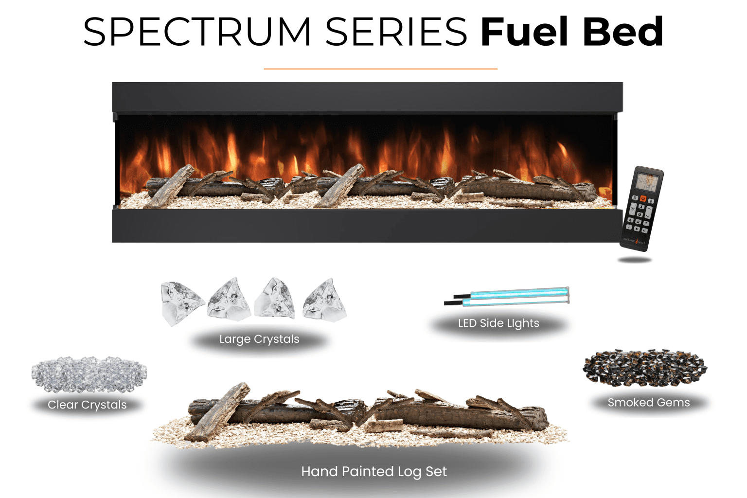 Evolution Slimline Spectrum Series 60 Inch - 3 Sided Panoramic HD+ Touchscreen Controls Electric ...