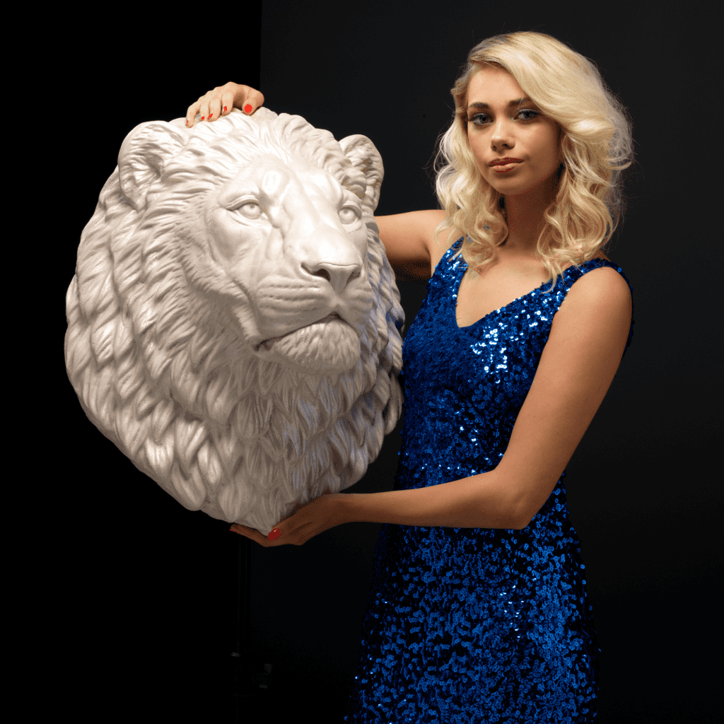 Pearl Lion Head Wall Art – Elegant Decorative Piece | Evolution Fires