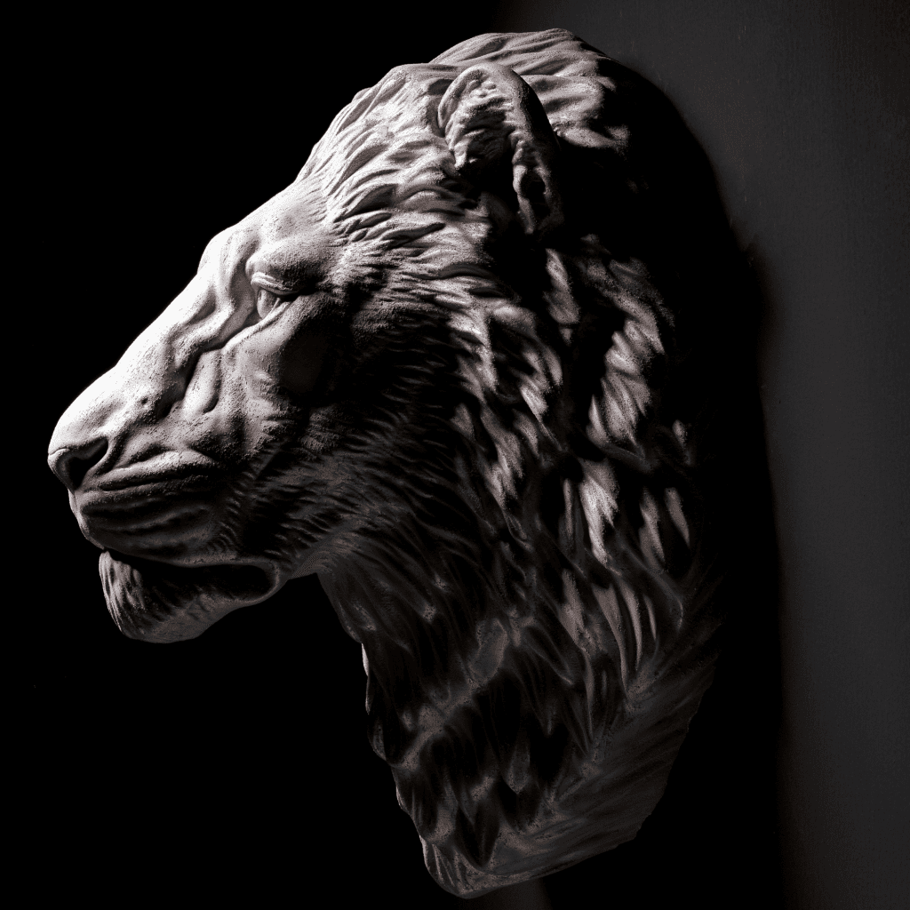 Pearl Lion Head Wall Art – Elegant Decorative Piece | Evolution Fires