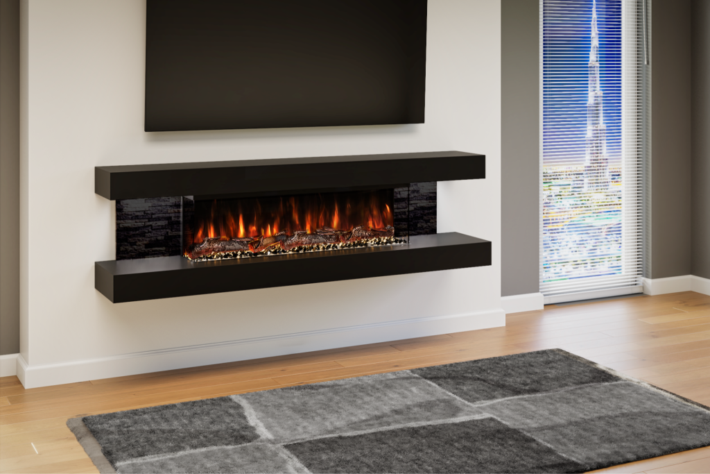 Evolution Fires Vegas Black- Wall Mounted Electric Fireplace | Evolution Fires