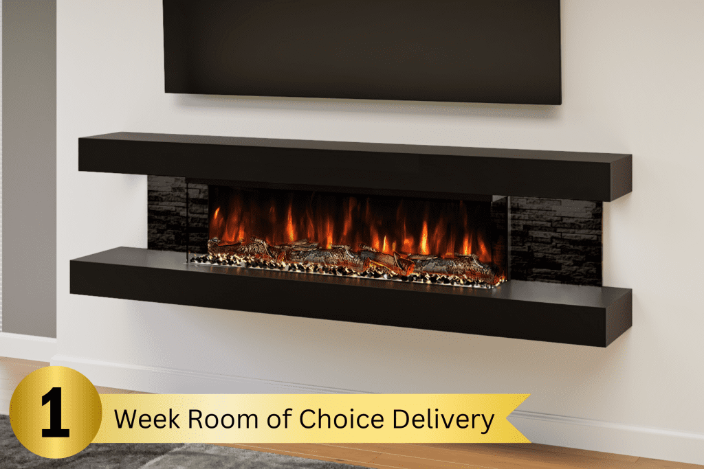 Evolution Fires Vegas Black- Wall Mounted Electric Fireplace | Evolution Fires