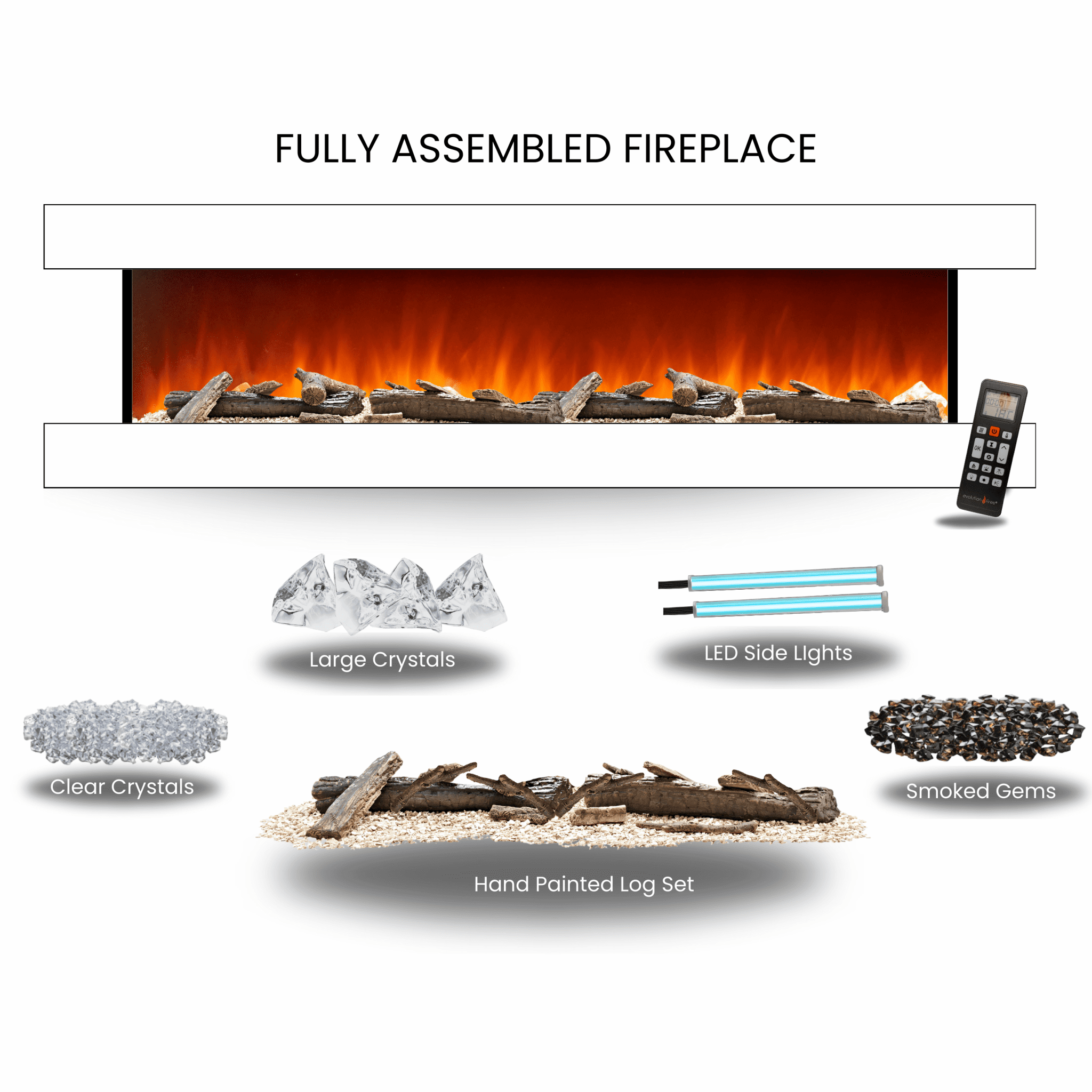 Evolution Slimline Spectrum Series 50 Inch - 3 Sided Panoramic HD+ Touchscreen Panel Electric ...