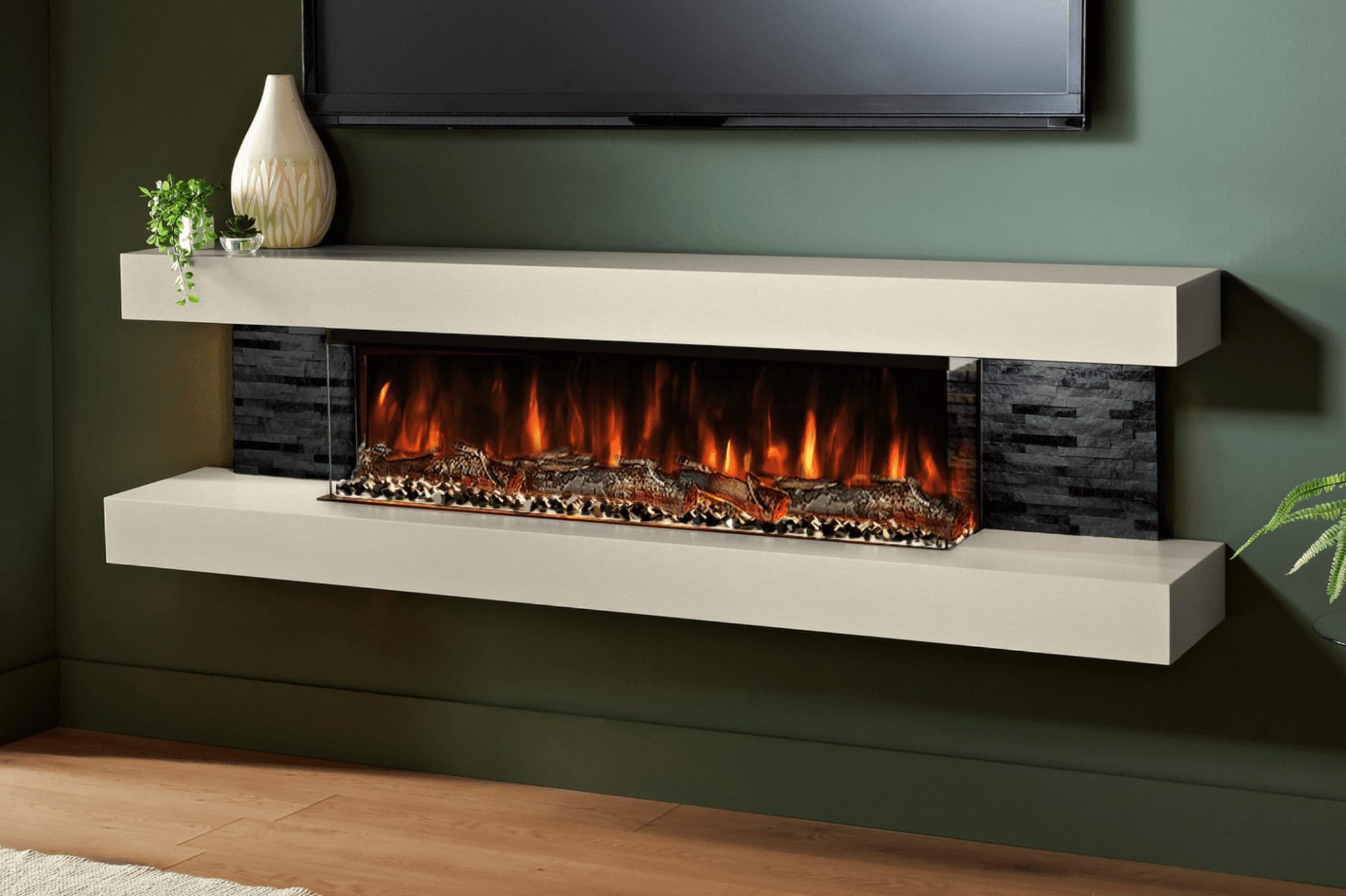 Evolution Fires Vegas Cream- Wall Mounted Electric Fireplace | Evolution Fires