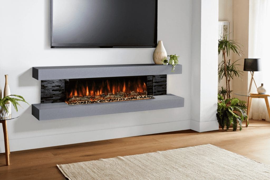 Evolution Fires Vegas Grey- Wall Mounted Electric Fireplace | Evolution Fires