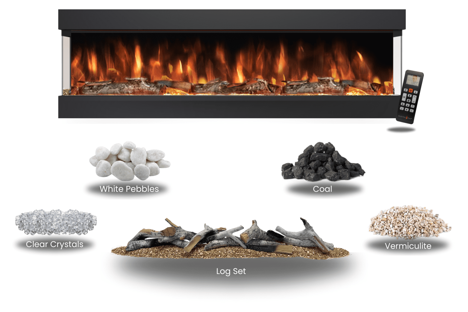 Evolution Evervue Series 60 - LCD Real Flame Electric Fireplace (APP ...