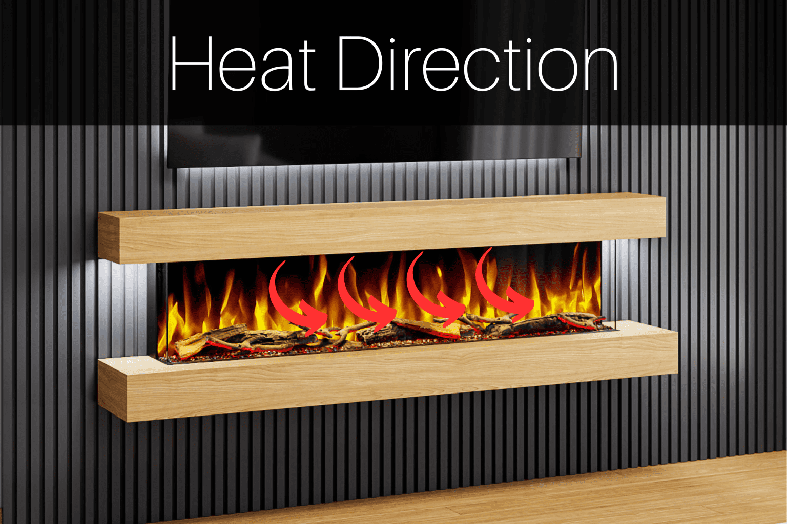 Evolution Fires Studio 6 – 72 Inch Wall Mounted Electric Fireplace Oak ...